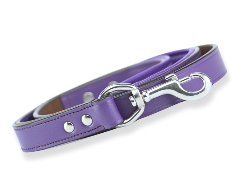 Purple Leather Dog Leash | Padded Handle, Reinforced Design – Rogue Royalty