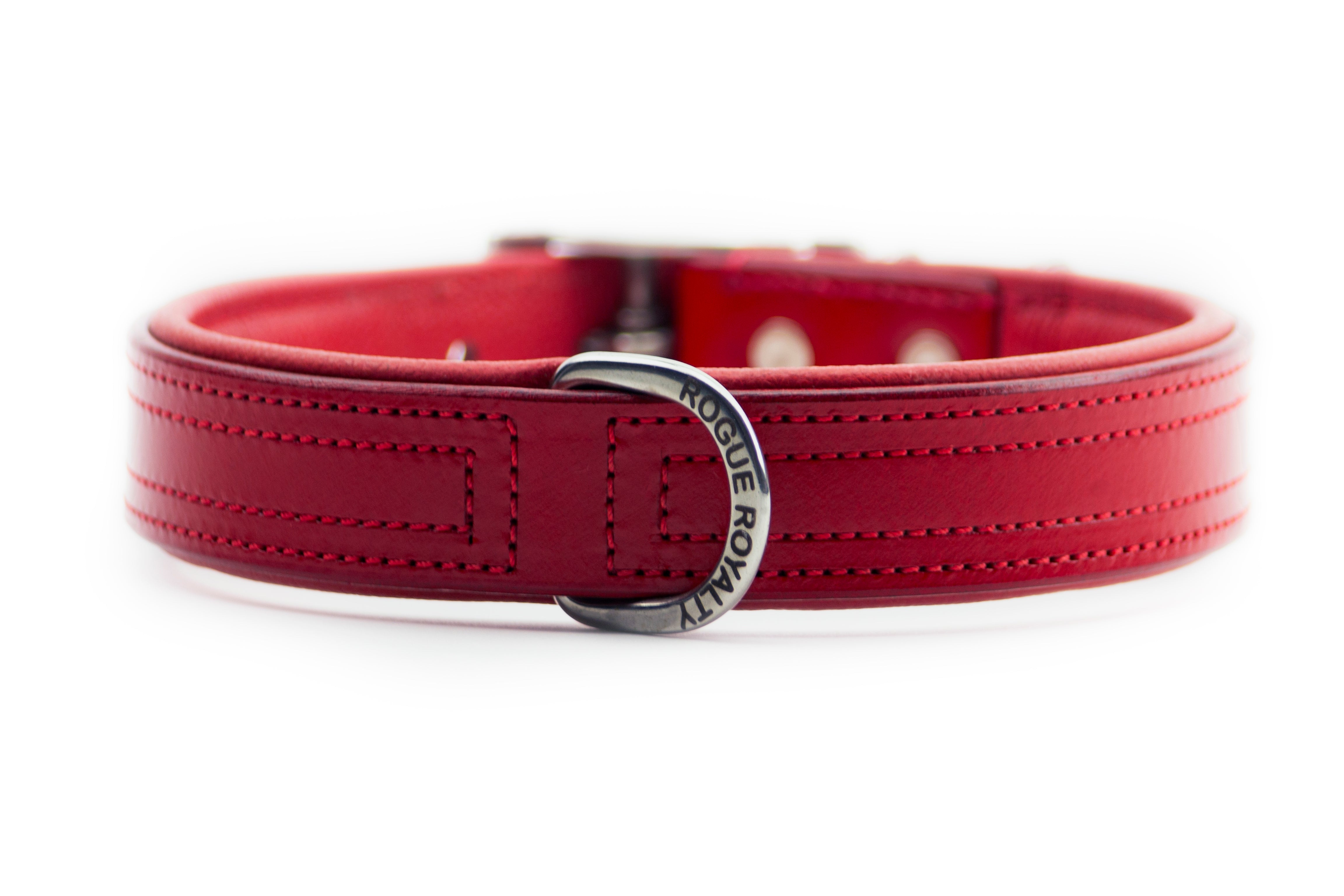 Hand Made Leather Dog Collar - Tuscan Red (Slim Fit) – Rogue Royalty