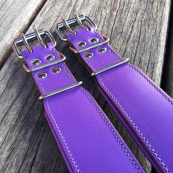 Purple Classic Leather Dog Collar | Timeless Style