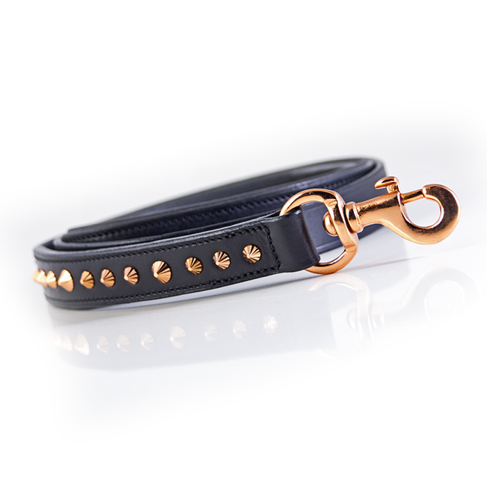 Luxury Leather Leash Ruthless | Black & Rose Gold – Rogue Royalty