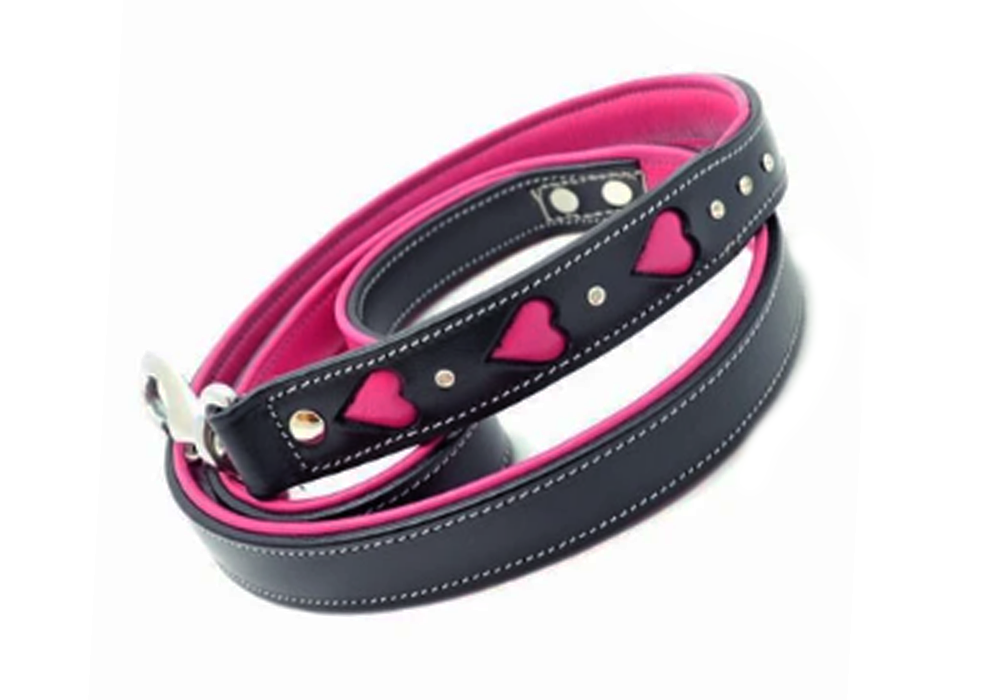 Leather Dog Leash - "Queen of Hearts" – Rogue Royalty